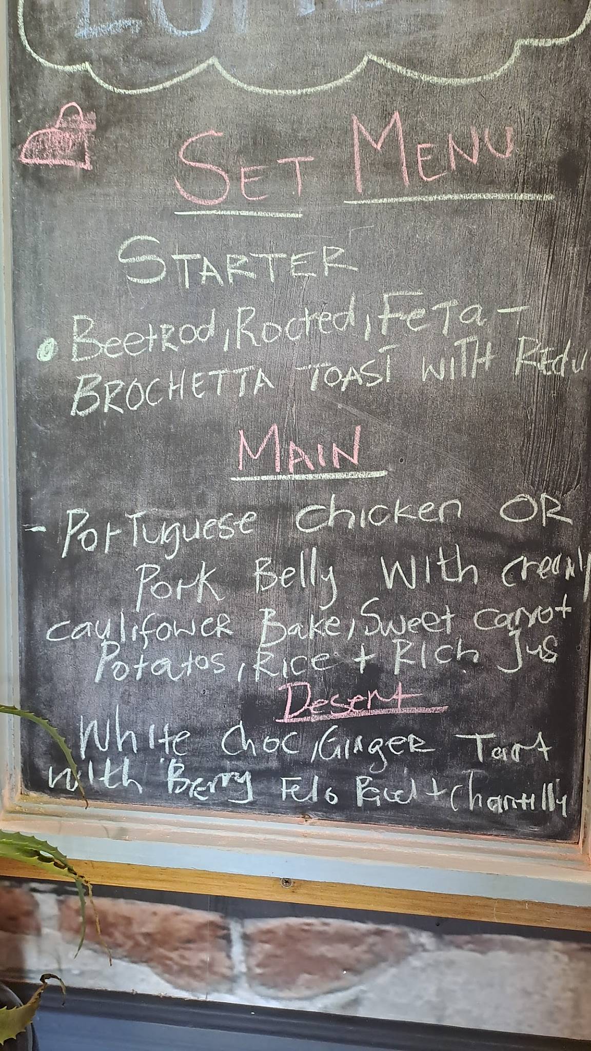 Menu at Renishaw Village Café restaurant, Scottburgh