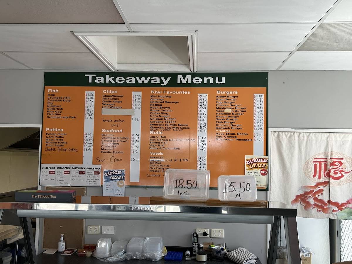 Menu at Renwick Takeaways fast food, Renwick
