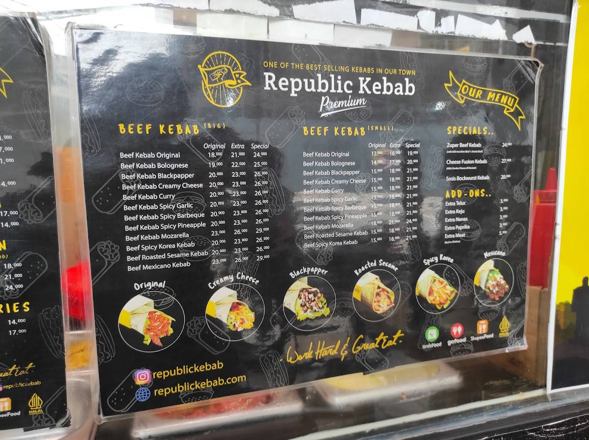 Menu at Republic Kebab Premium Kembangan, West Jakarta
