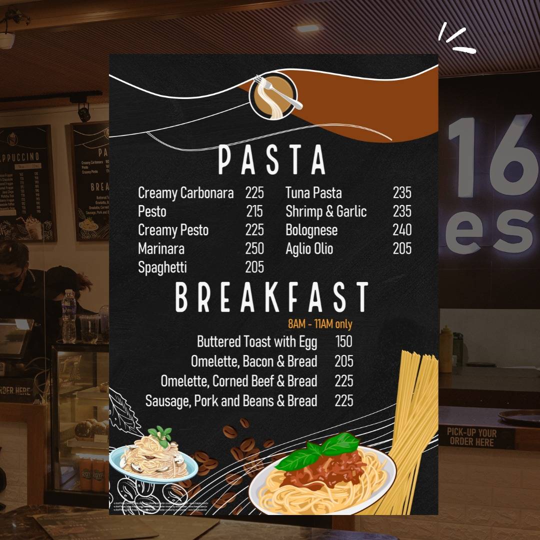 Menu at 16 Tables (Sweet 16 Cafeteria), San Pascual