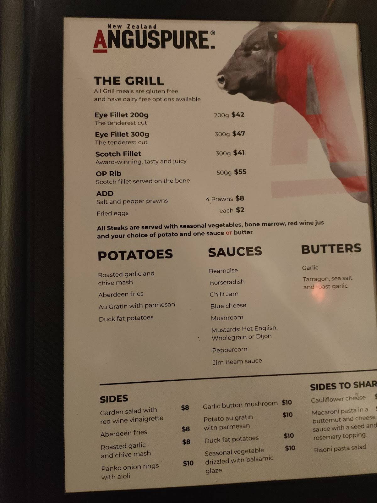 Menu at Aberdeen on Broadway restaurant, Palmerston North