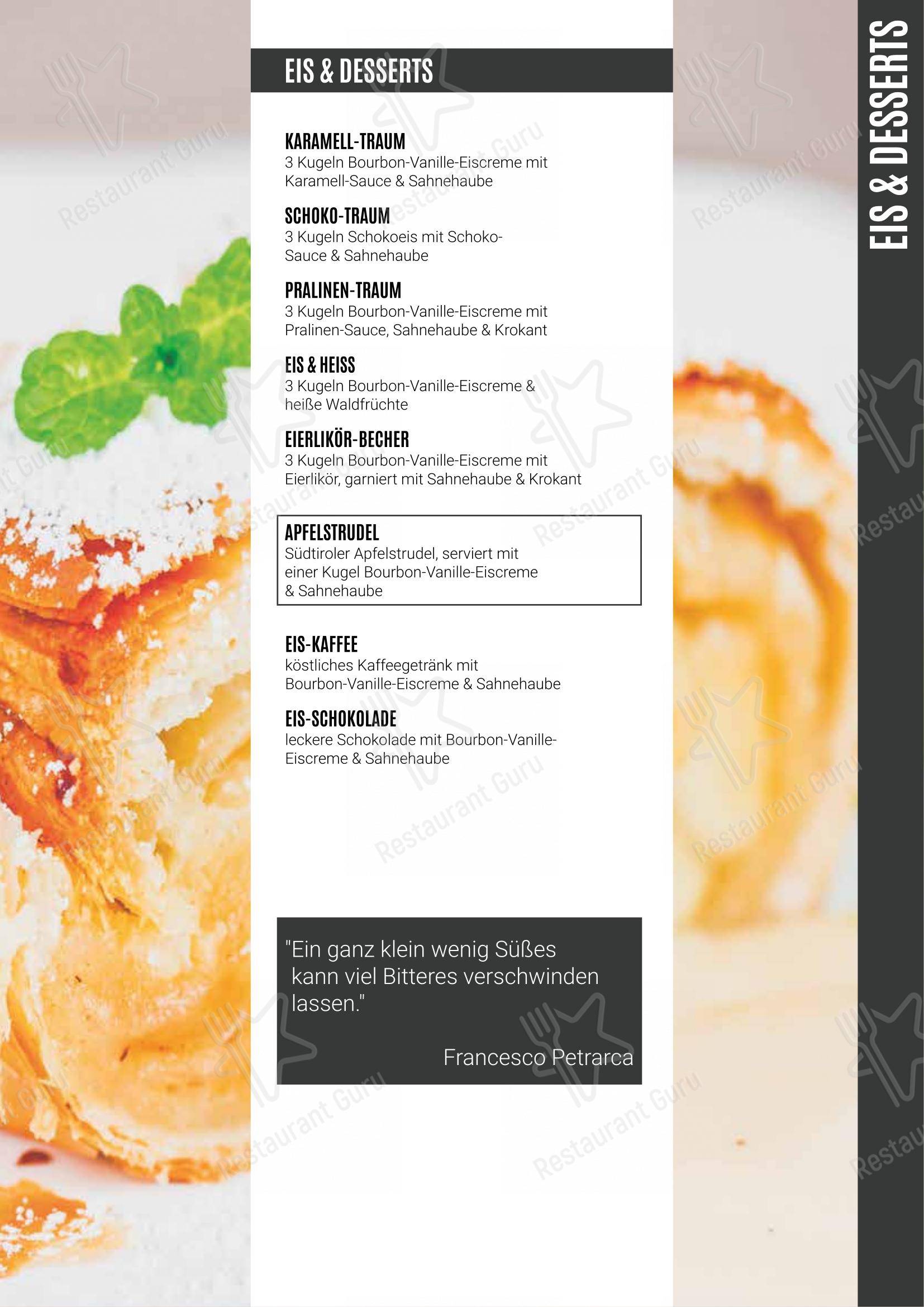 Speisekarte von Restaurant Amadeus, Salzwedel