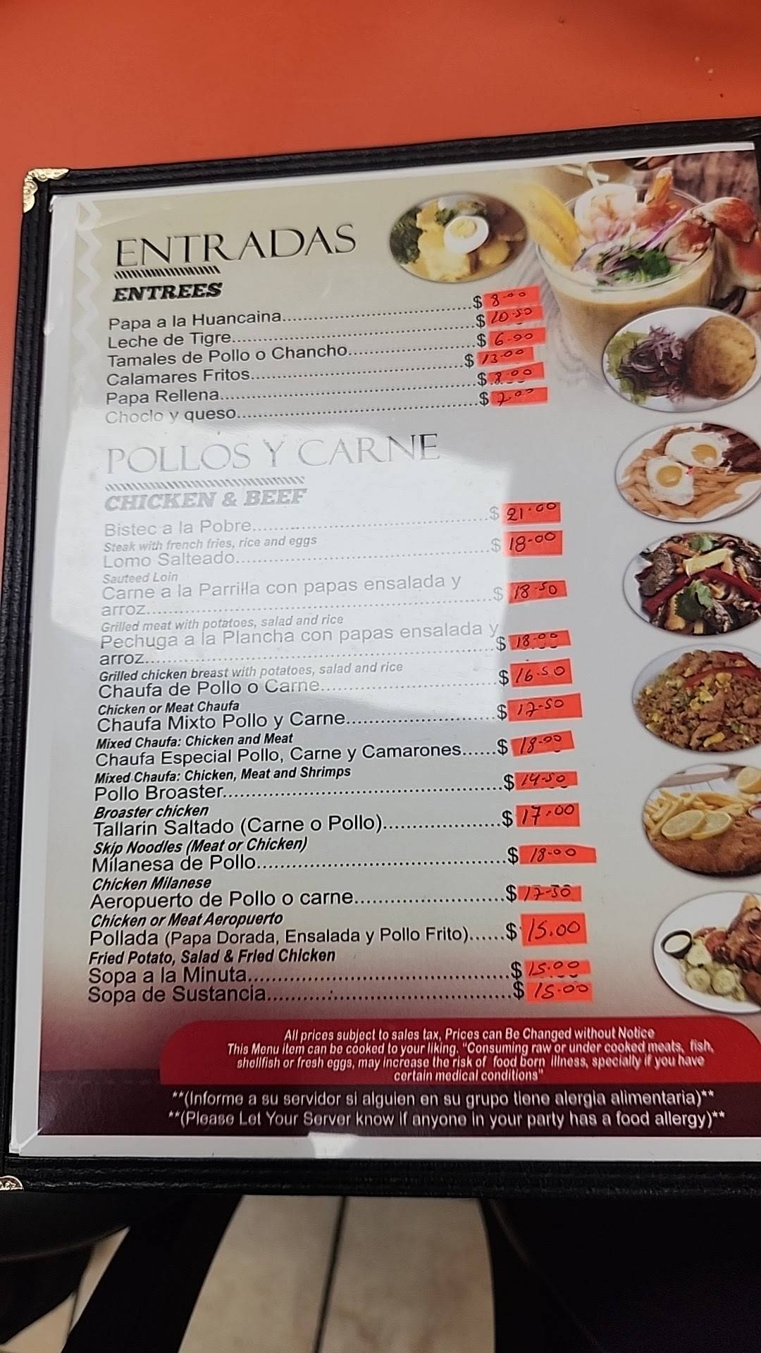 Carta del restaurante Asi Es Mi Perú, Central Islip