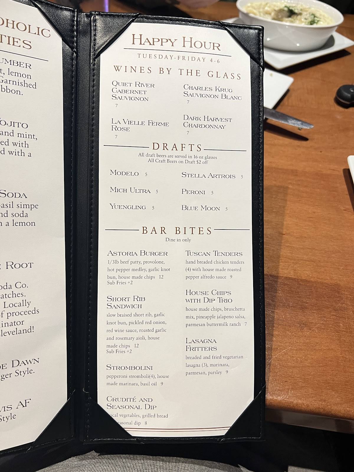 Menu at Astoria Grill pub & bar, Canton