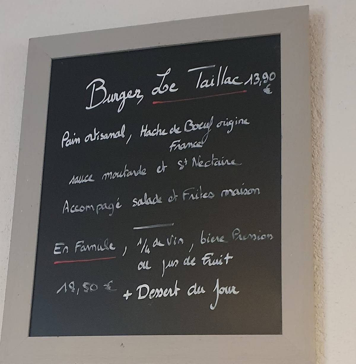 Menu au Auberge La Lande de Taillac restaurant, Chamboret