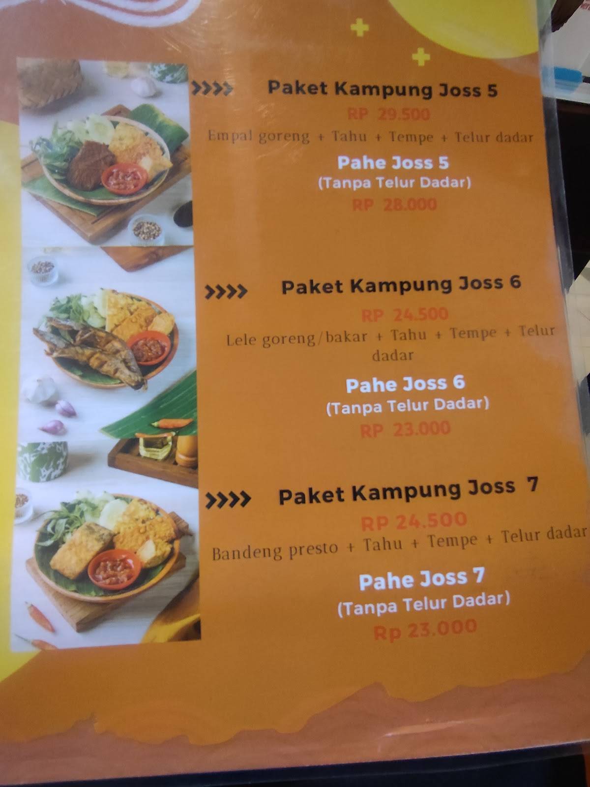 Menu at Ayam Goreng Kampung Kali restaurant, Semarang, Jl. Mayor Jend ...