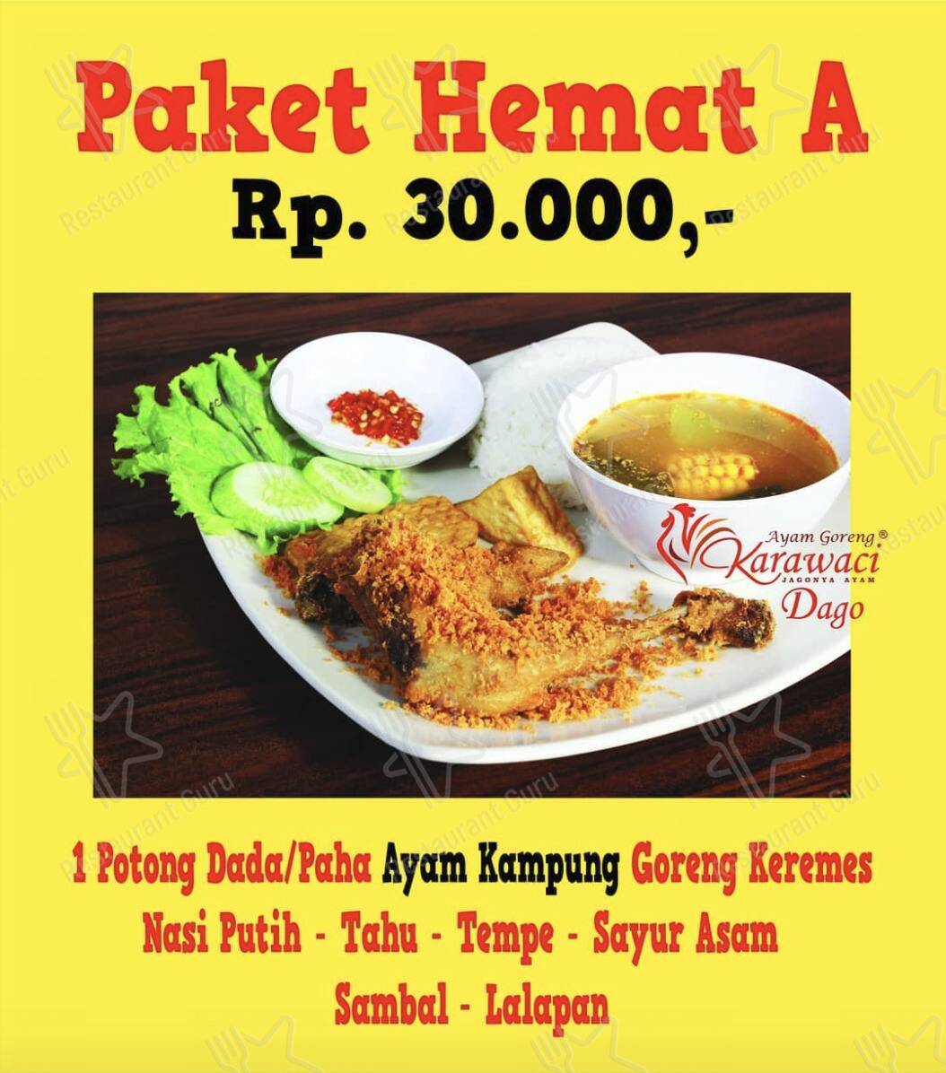 Menu at Ayam Goreng Karawaci BBQ, Bandung, Jln. Ir. H. Djuanda