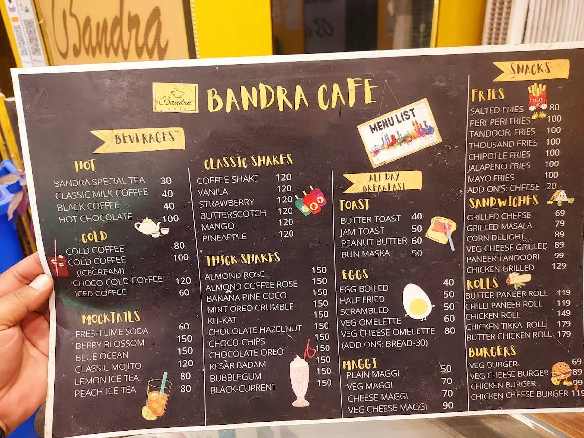 Menu at BANDRA CAFE, Bhopal