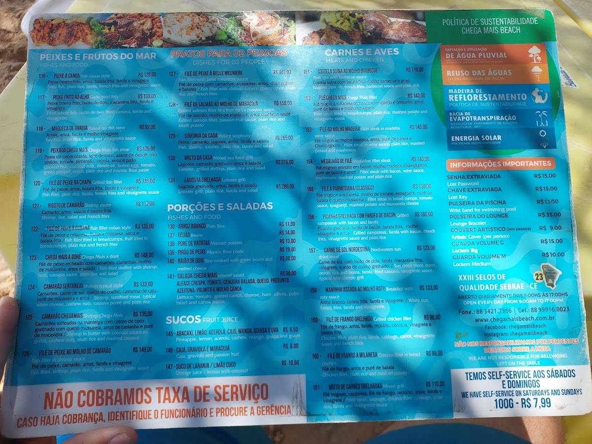 Menu em Barraca de Praia e Restaurante Chega Mais Beach, Aracati ...