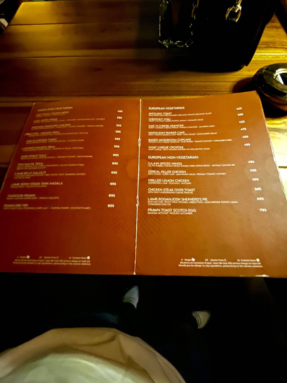 Menu at Bellagio, Gurugram
