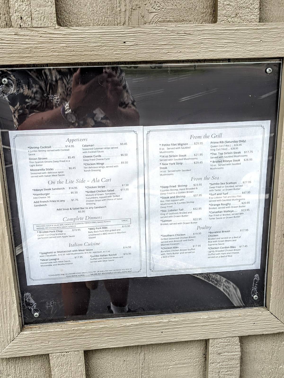 Menu at Benedetti's Supper Club, Beloit