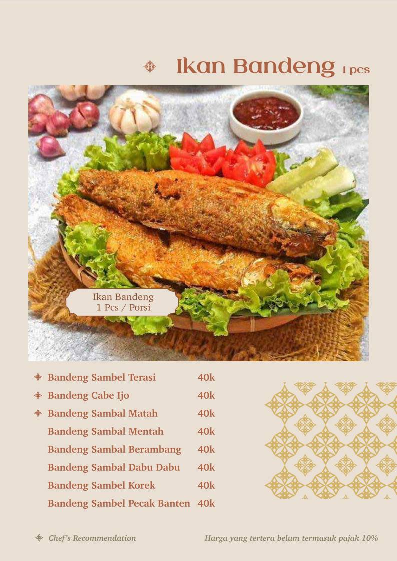 Menu at Bhinneka Indonesian Resto & Cafe, Batam