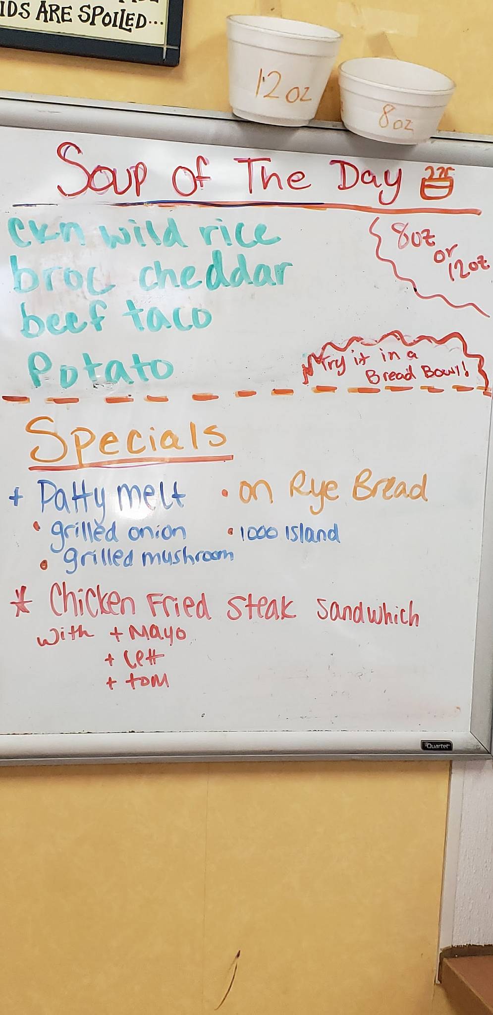 Menu at Bill & Ruth's Subs and Burgers Pryor restaurant, Pryor