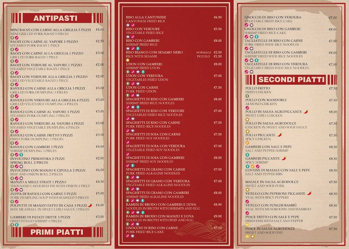Speisekarte von Bini Express Chinese Food restaurant, Venedig
