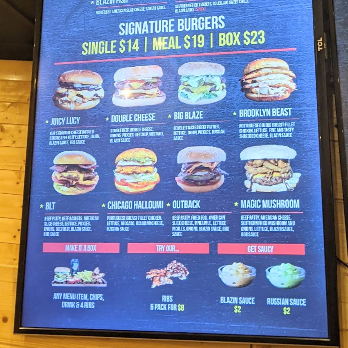 Menu at Blazing Grillz Liverpool restaurant, Liverpool