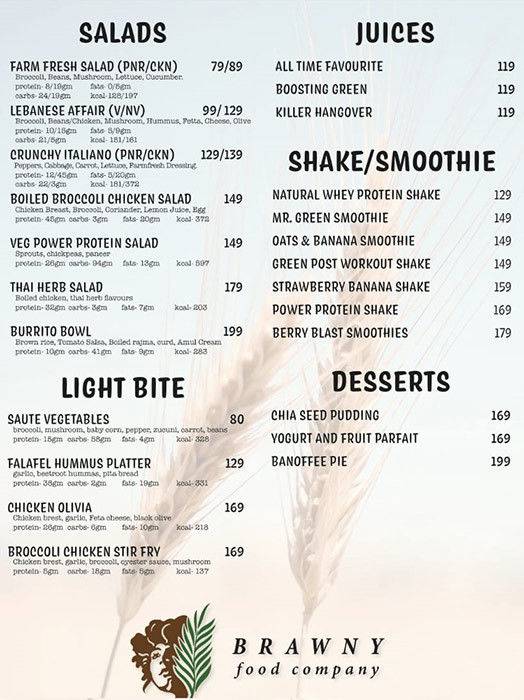 Menu at Brawny Food Company, Pune