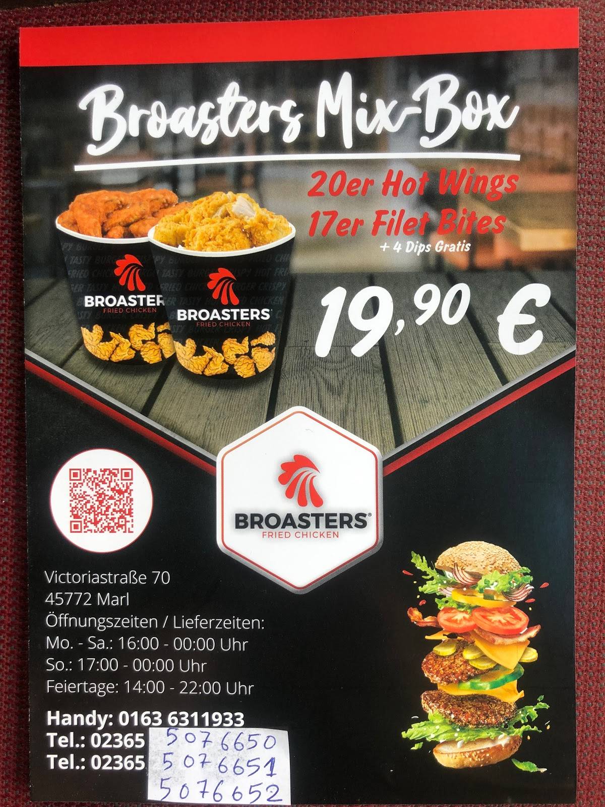 Speisekarte von Broasters Fried Chicken restaurant, Marl