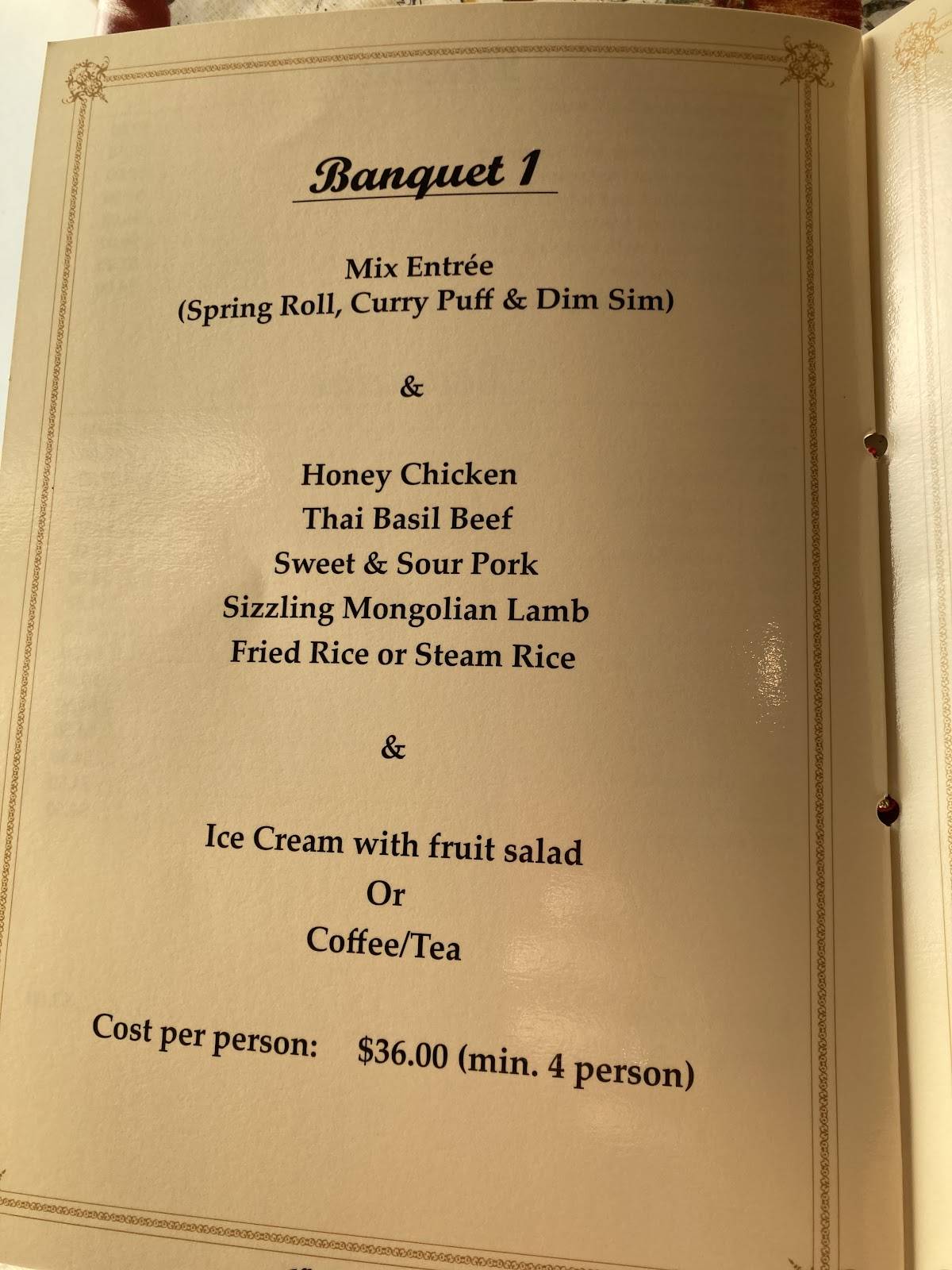 Menu at Bunga Raya Chinese Restaurant, Alstonville, 82 Main St