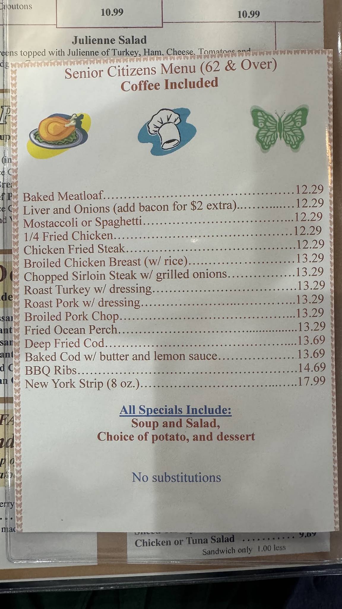Menu at Butterfly Family Restaurant, Rochelle