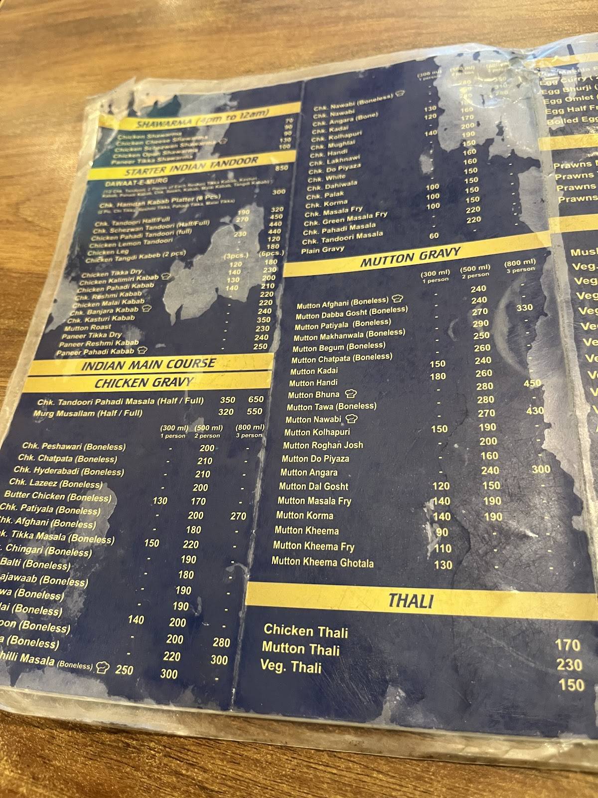 Menu at Cafe Hamdan, Mumbai