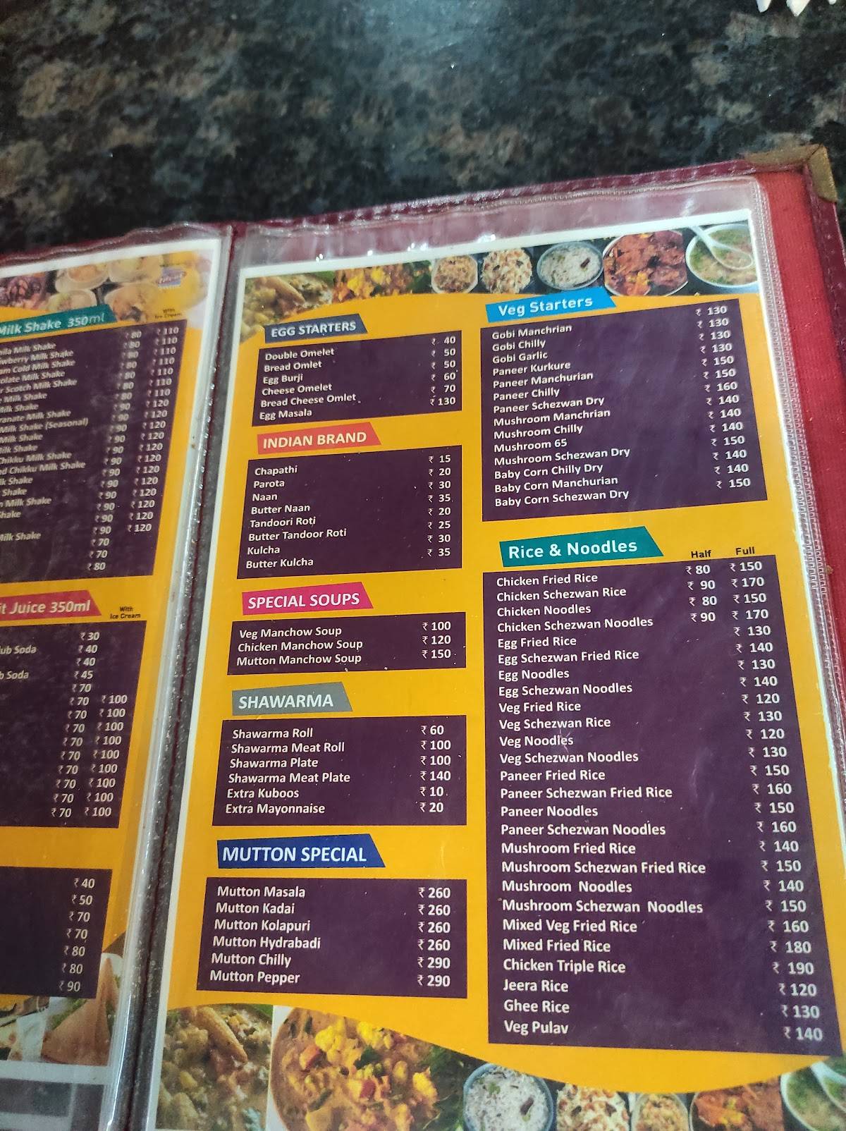 Menu at Cafe Infinity & cake Point, India
