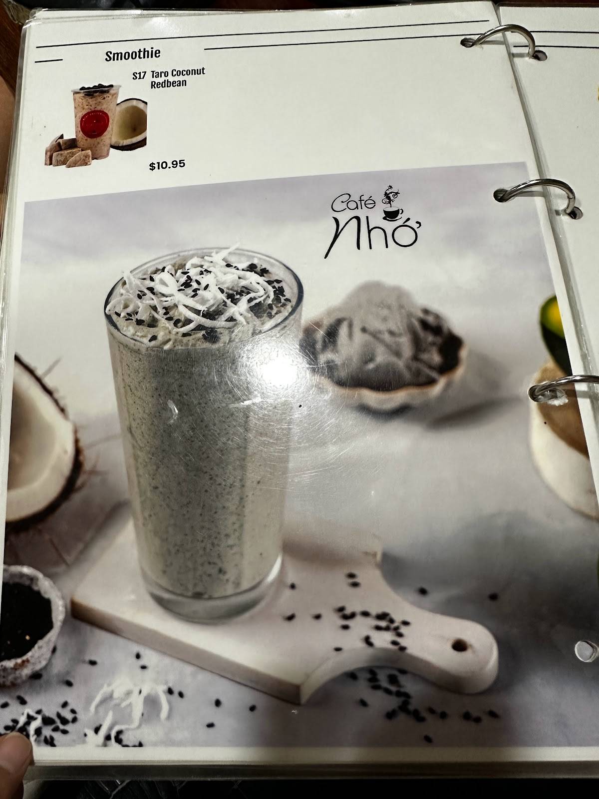 Menu at Cafe Nho, Cabramatta, 13 & 15 Belvedere Arcade