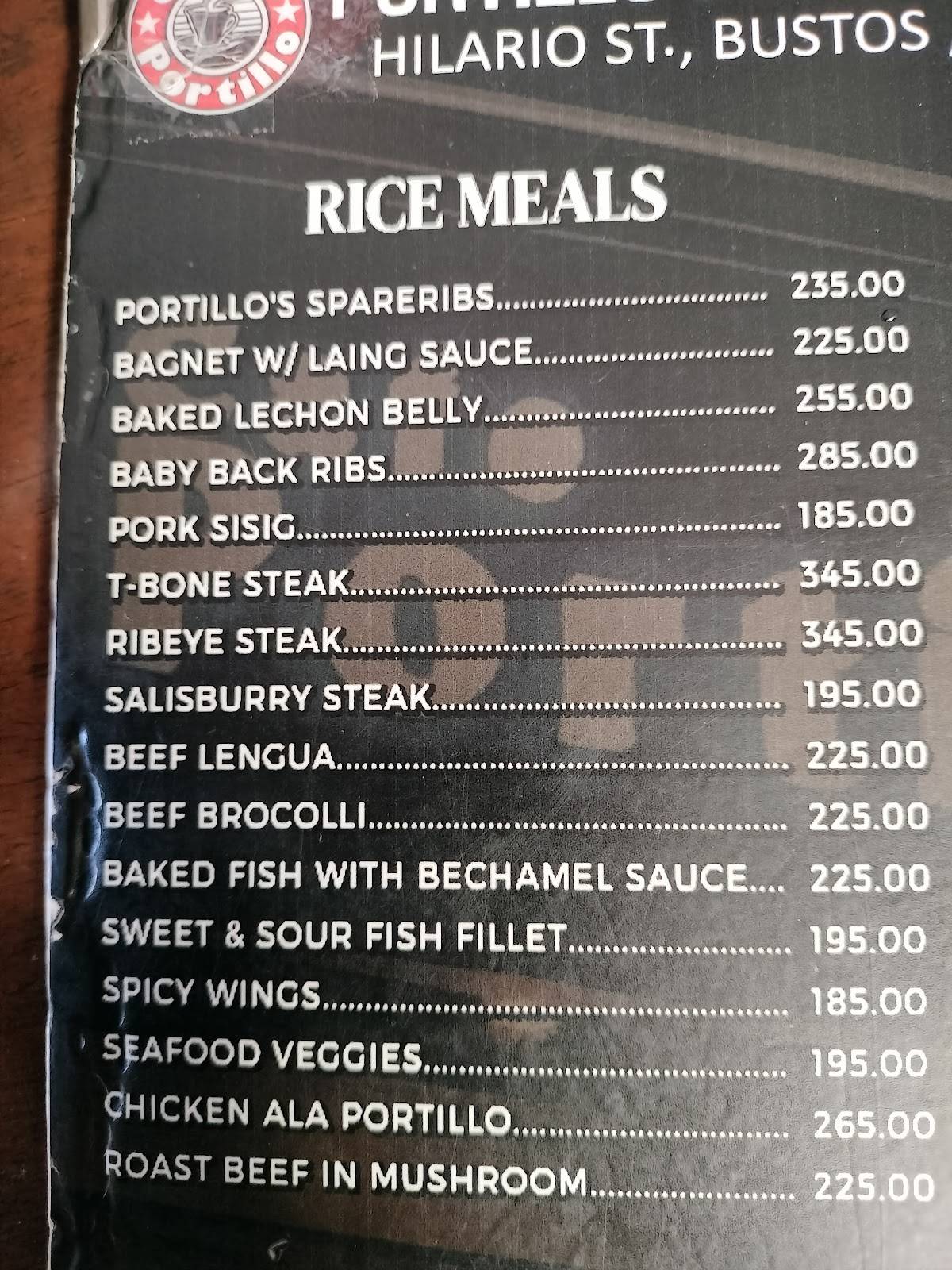 Menu at Cafe Portillo, Bustos, XW45+CQ5