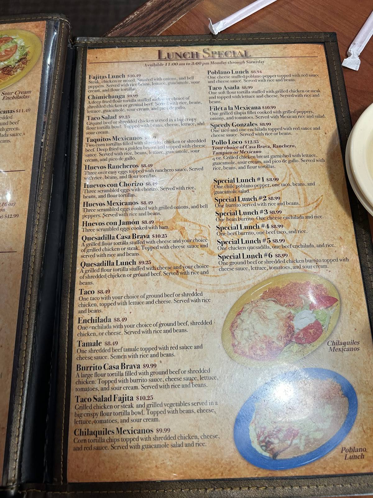 Menu at Casa Brava restaurant, Paragould, 701 W Kingshighway