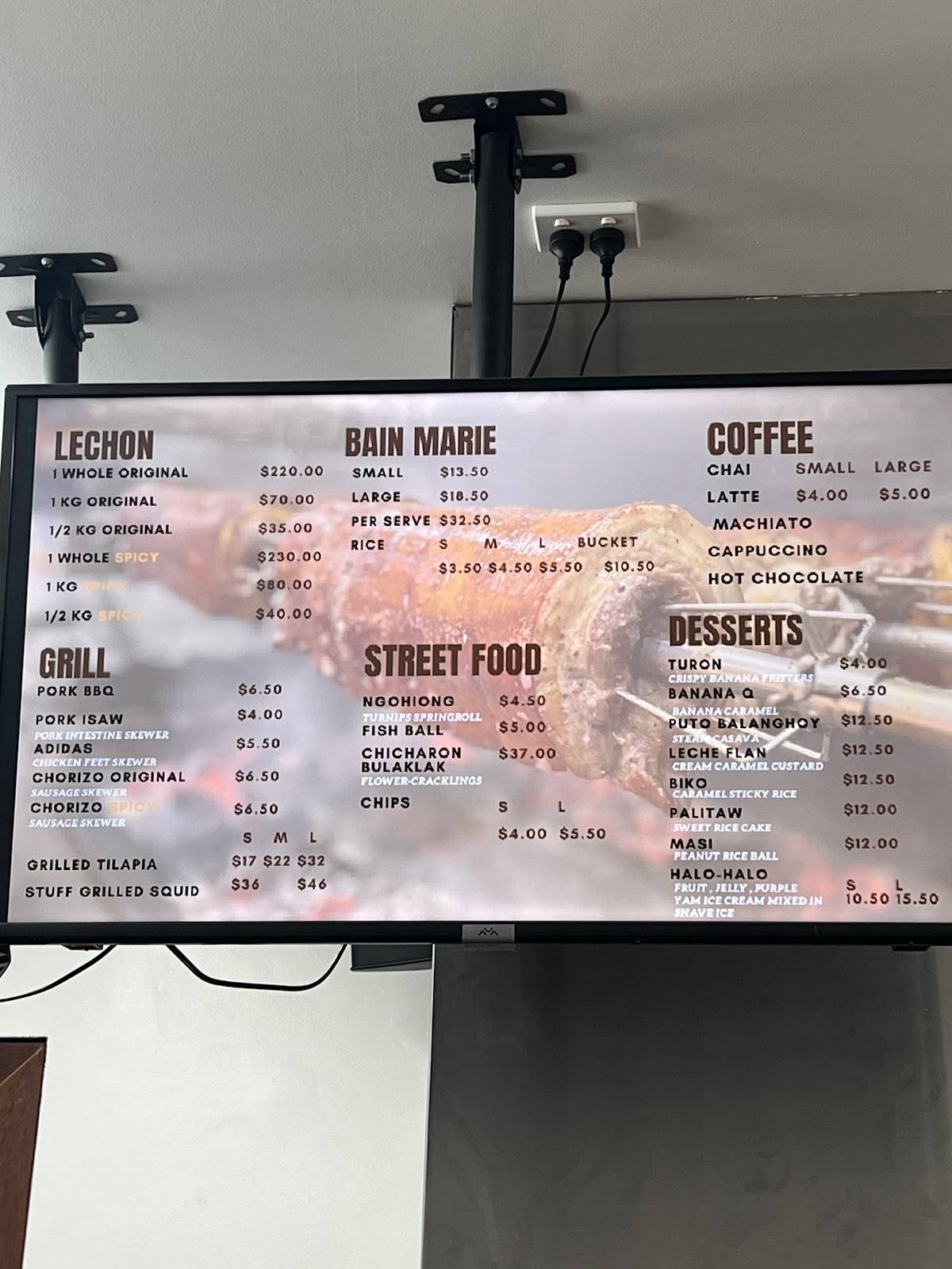 Menu at Cebu Charcoal Lechon Belly Oakleigh restaurant, Oakleigh