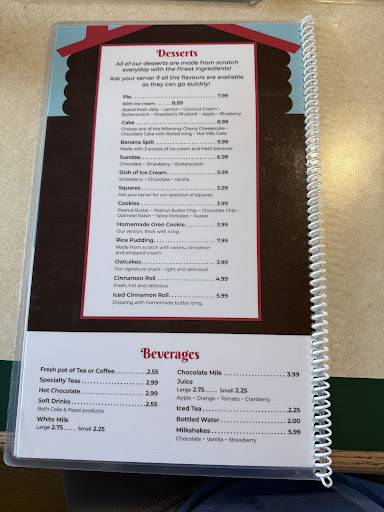 Menu at Cedar House Bakery & Restaurant, Boularderie East, 899 NS-105
