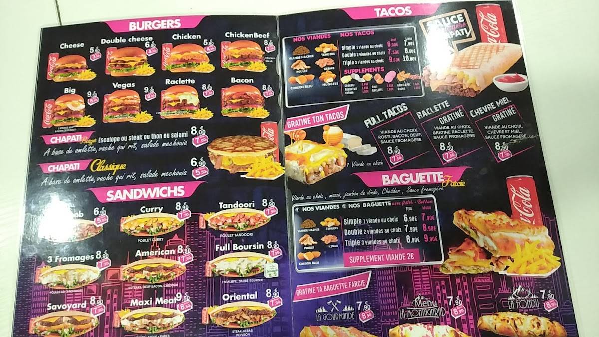 Menu at Chapati village restaurant, Aix-en-Provence