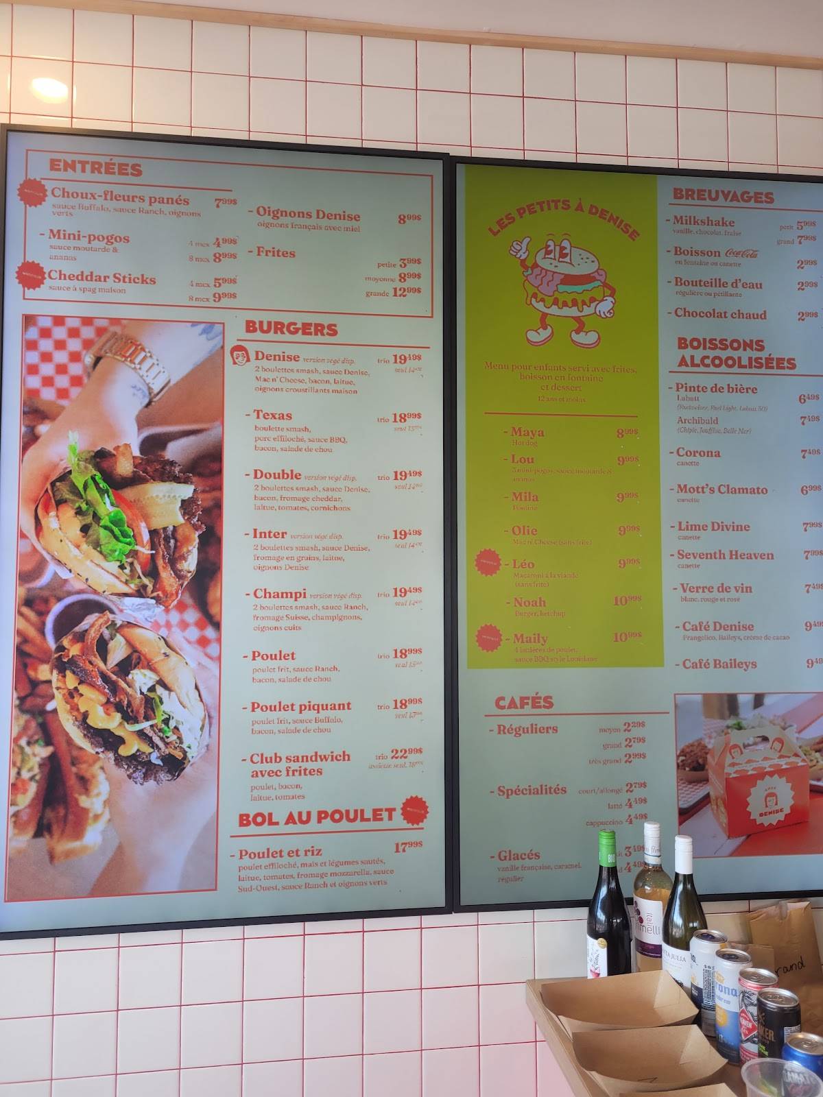 Menu at Chez Denise restaurant, Shannon