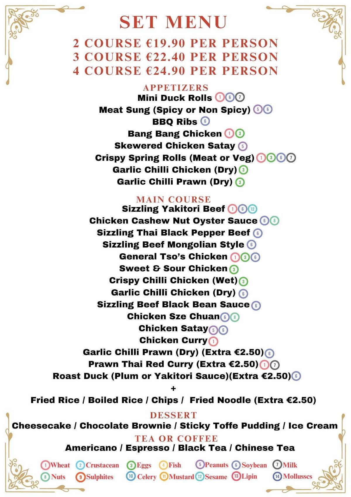 Menu at China Ki restaurant, Limerick, Unit 2
