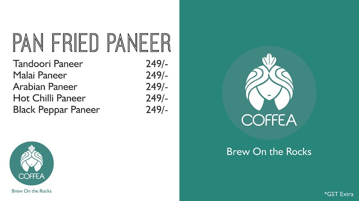 Menu at Coffea, Bengaluru