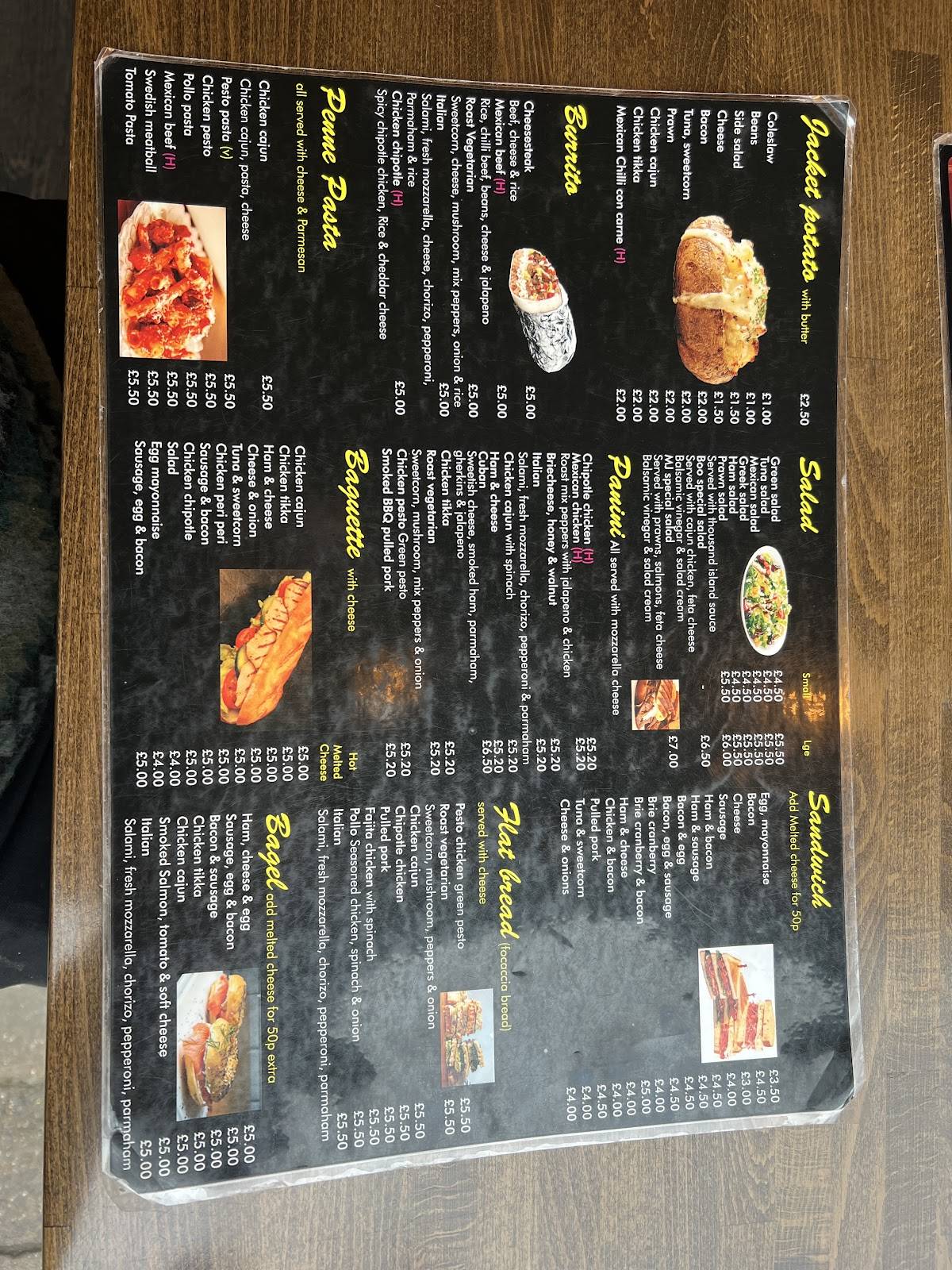 Menu at Coffee Boo restaurant, Sheffield