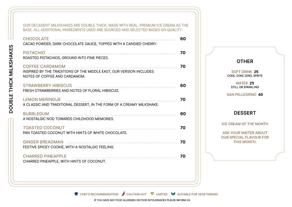 Menu at Conscious Carnivores restaurant, Cape Town
