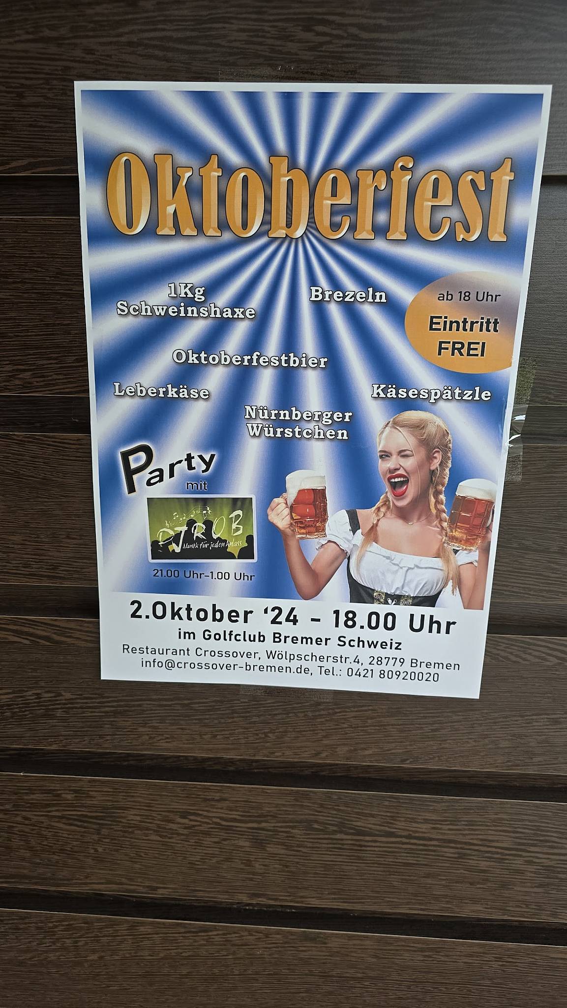Menu at Restaurant CrossOver, Bremen