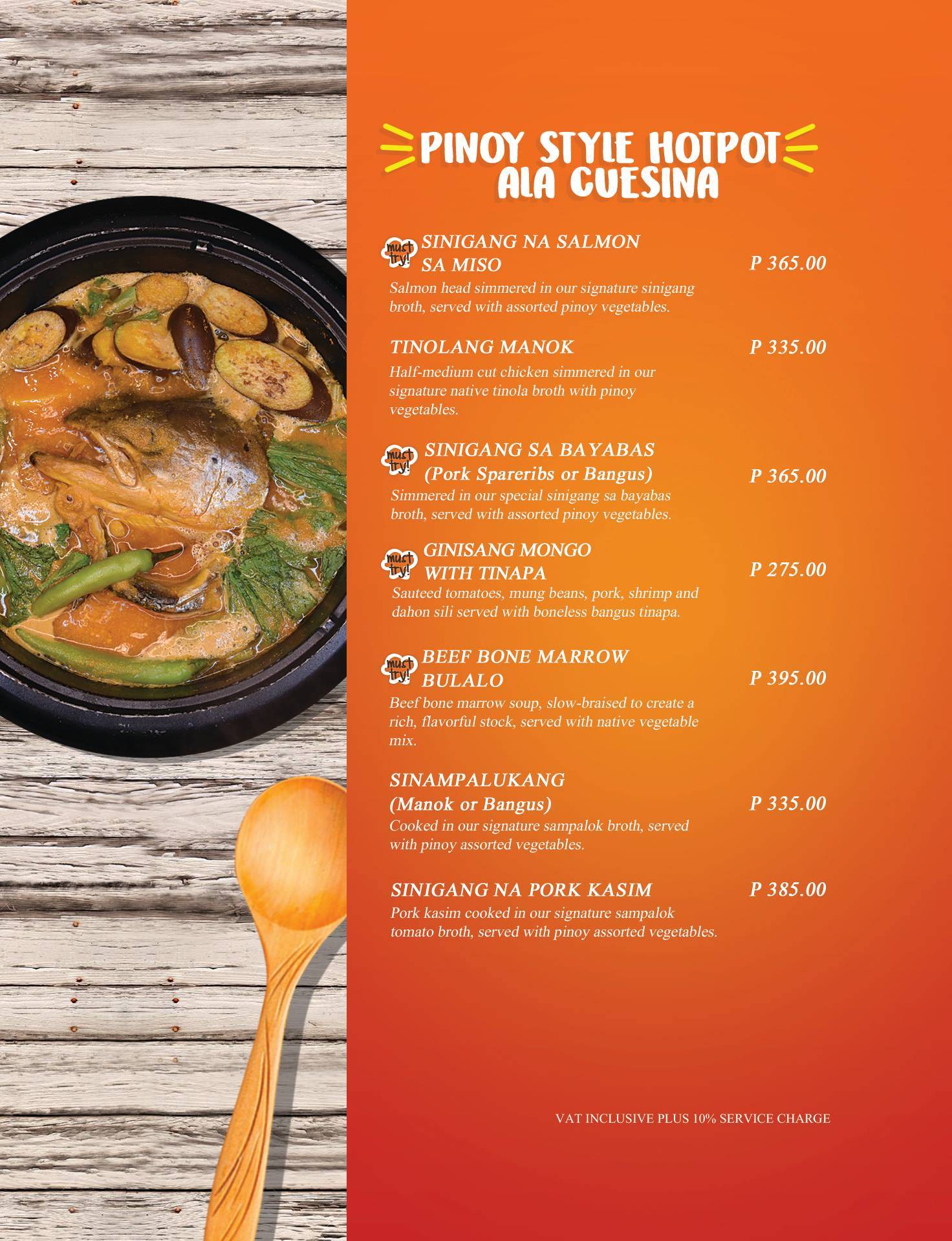 Menu at Cuesina Garden Bistro restaurant, Muntinlupa