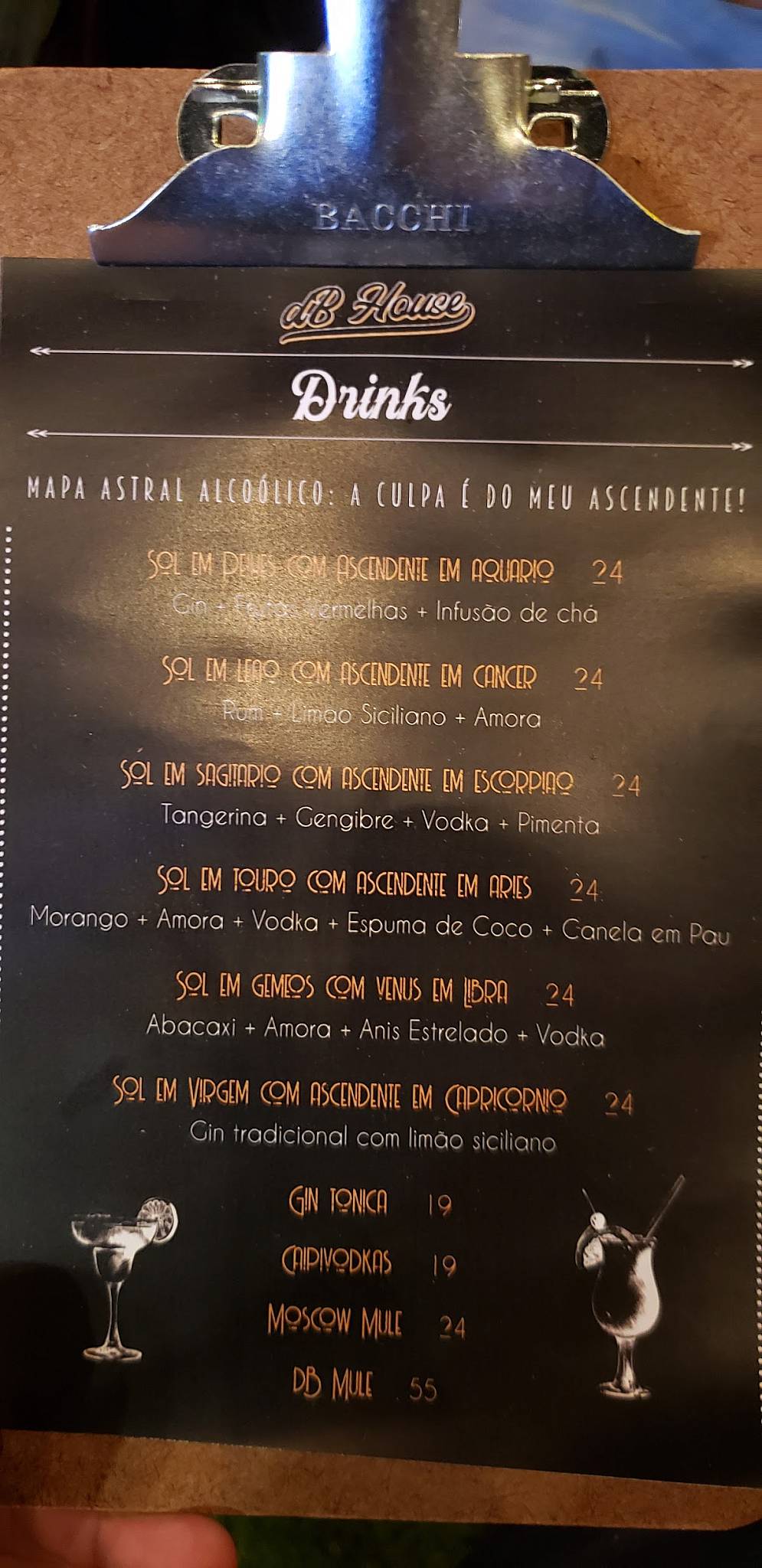 Menu em DB House Restaurante, Rio de Janeiro, R. Januário Barbosa