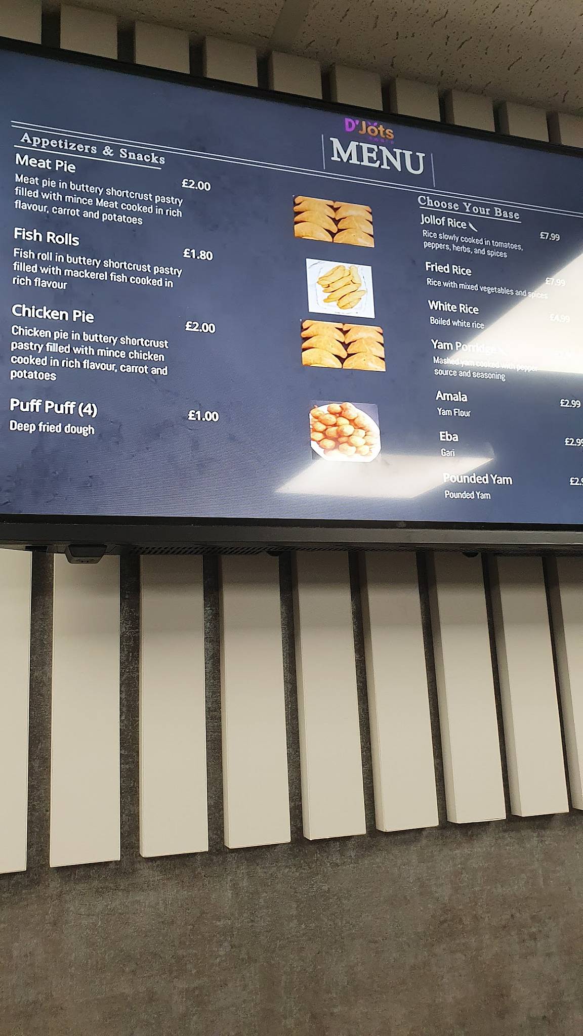 Menu at DJOTS taste restaurant, Leicester