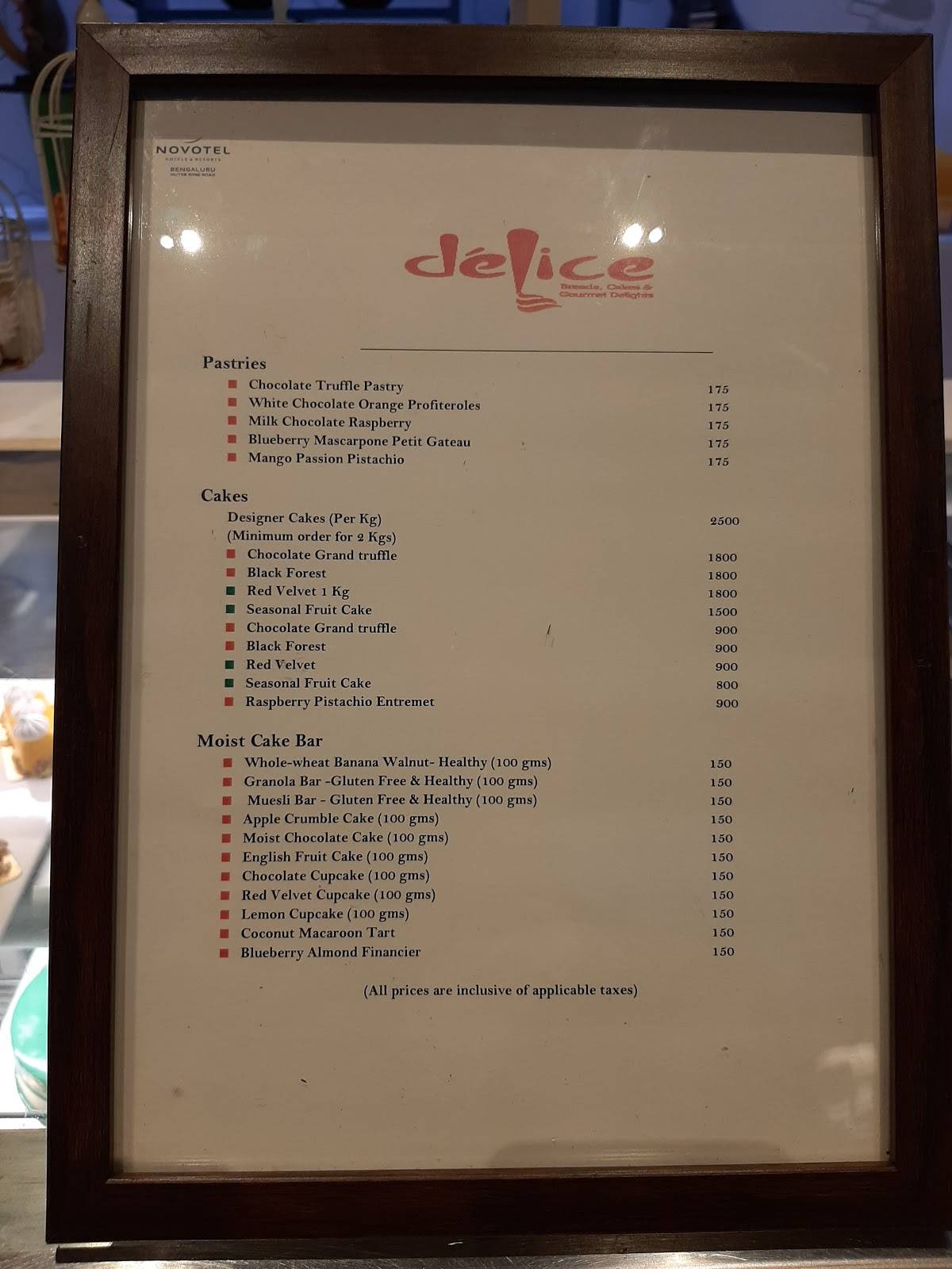 Menu at Delice, Bengaluru, Novotel Bengaluru Outer Ring Road