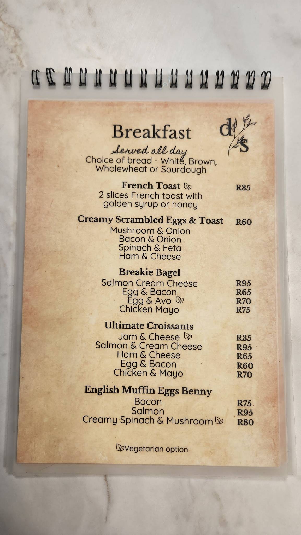 Carta de Die Spens Melkbosstrand, Ciudad del Cabo