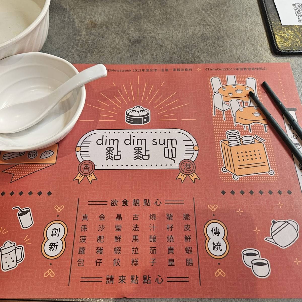 Menu at Dim Dim Sum Mong Kok restaurant, Hong Kong, 106 Tung Choi St