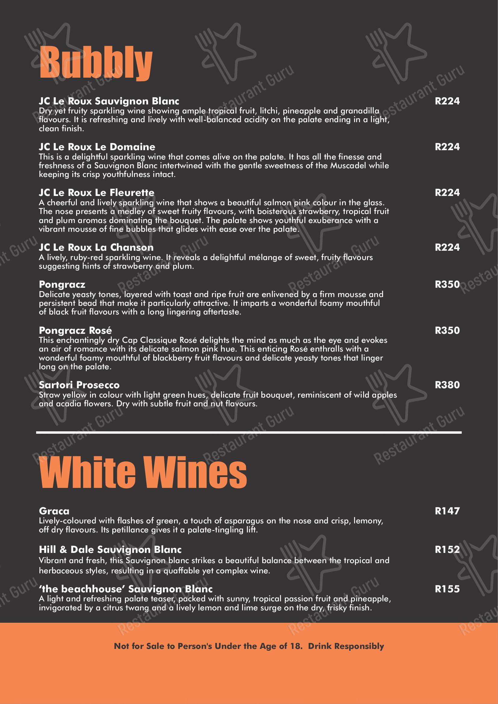 Menu at Dockside Diner Club Mykonos, Langebaan, Club Mykonos Street