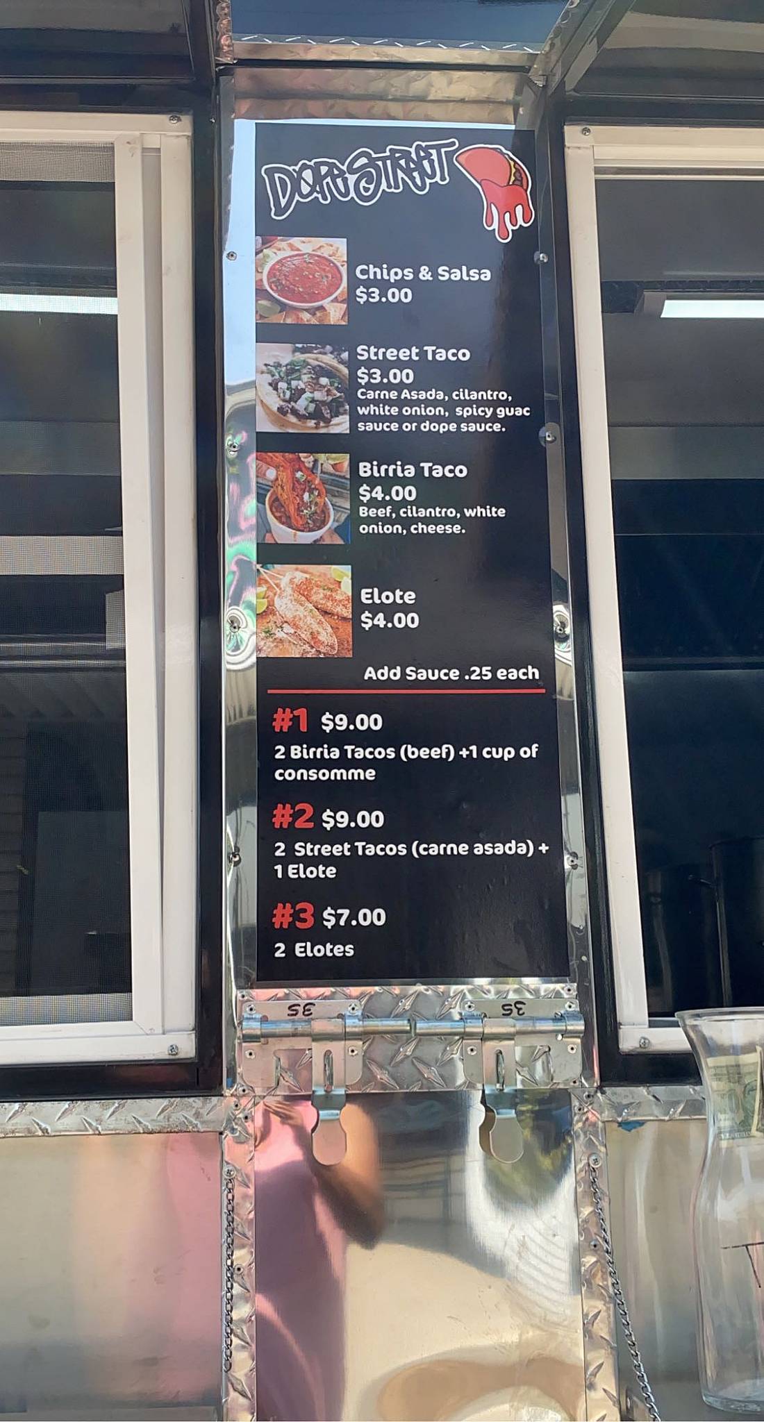Menu at Dope Street Tacos restaurant, Durango, 225 E 8th Ave