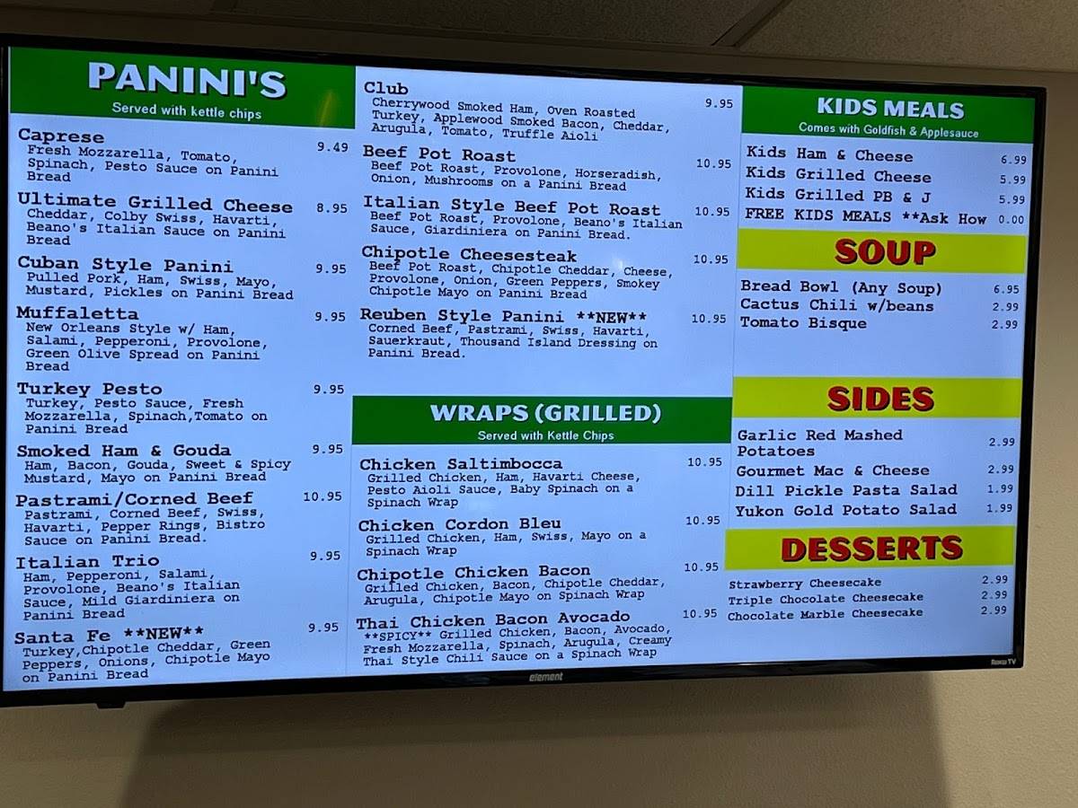 Menu at Double Nickel Deli restaurant, Camp Douglas
