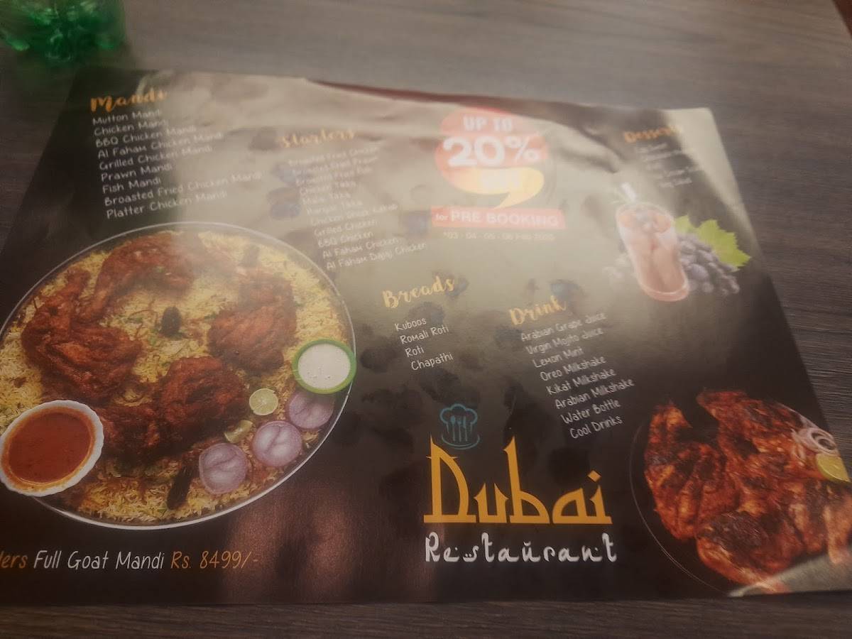 Menu at Dubai Restaurant & Mandi Hall, Chidambaram, 1E