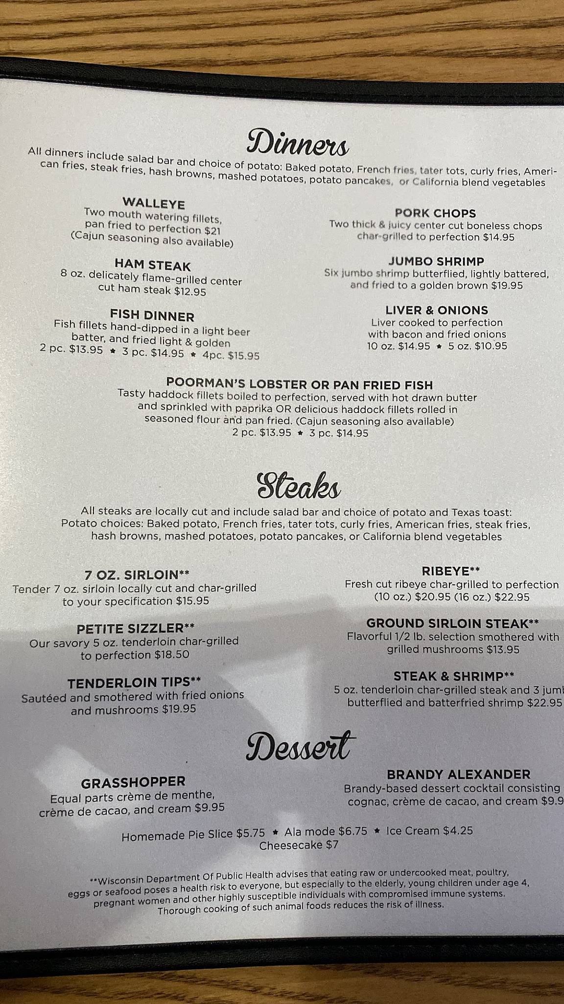 Menu at Dub's Pub And Catering, Sparta