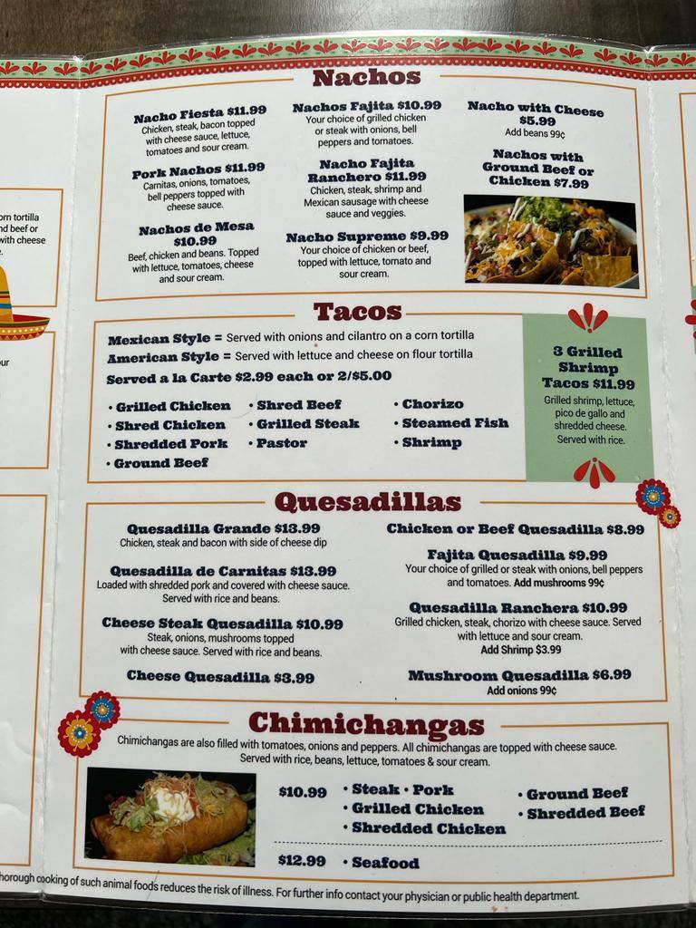 Menu at EL CHARRO MEXICAN GRILL restaurant, Berlin