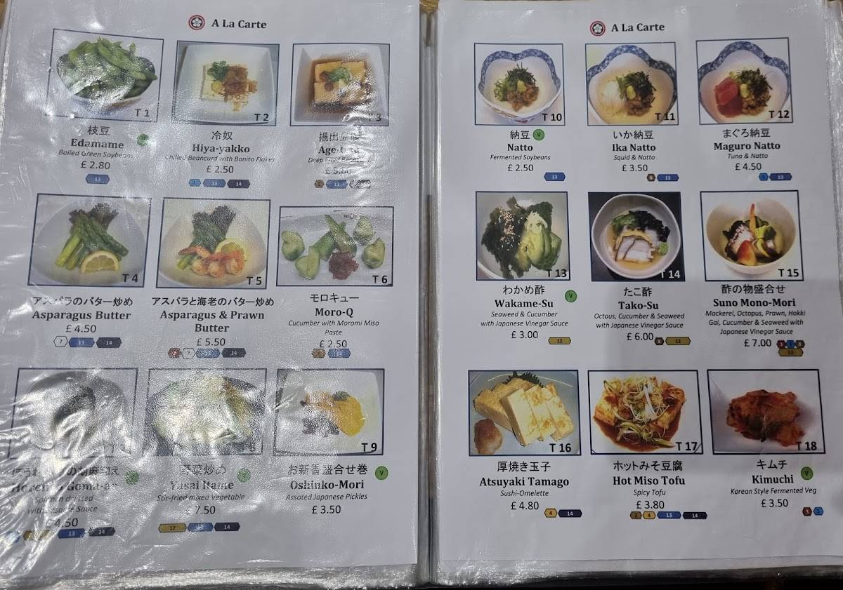 Menu at Eat Tokyo (Soho) restaurant, London, 16 Old Compton St